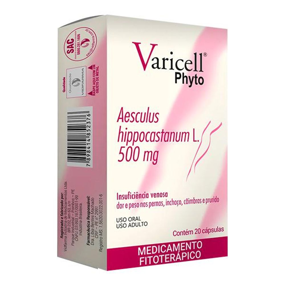 Varicell-Phyto-500mg-Com-20-Cápsulas - farmagora