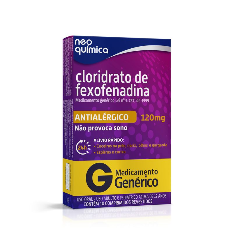 Fexofenadina Neo Quimica Com 10 Comprimidos Revestidos 120mg Generico ...