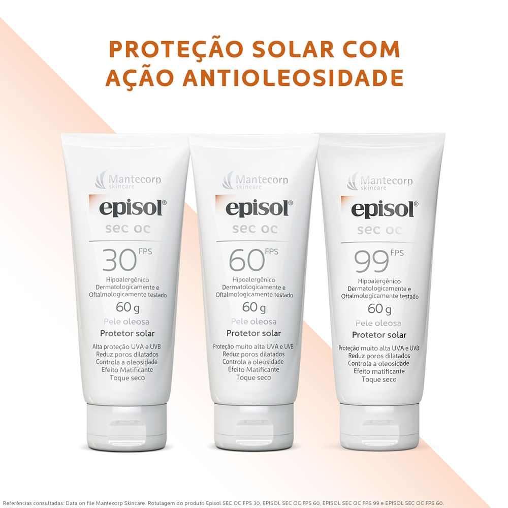 Protetor Solar Episol Sec Oc Fps 60 Bg 60g - farmagora