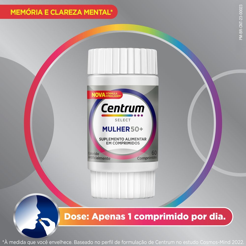 Centrum Select Multivitaminico Mulher 50 + Vitaminas De A A Z 60 Comp ...