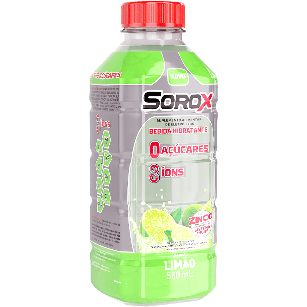 Bebida Hidratante Limao Zero Acucares Sorox 550ml - farmagora
