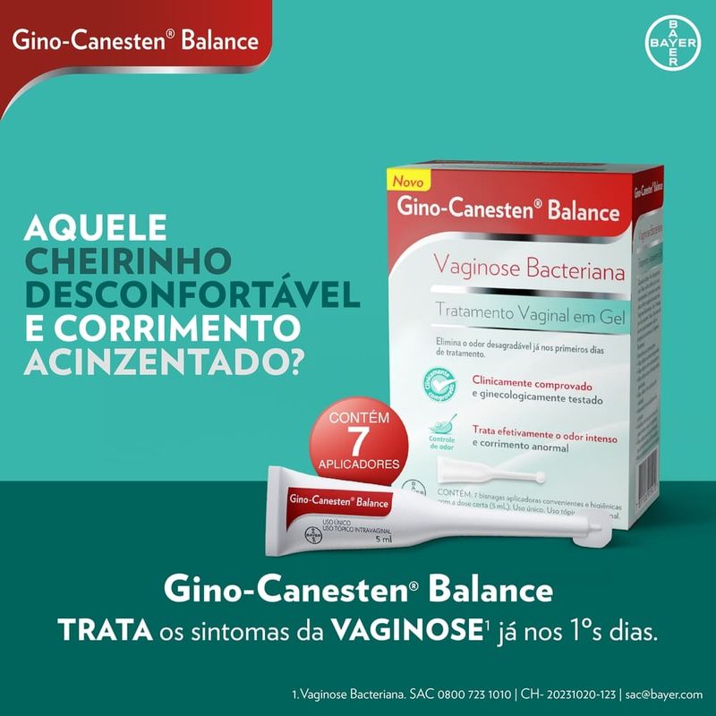 TRATAMENTO DE VAGINOSE BACTERIANA GINO-CANESTEN BALANCE - farmagora