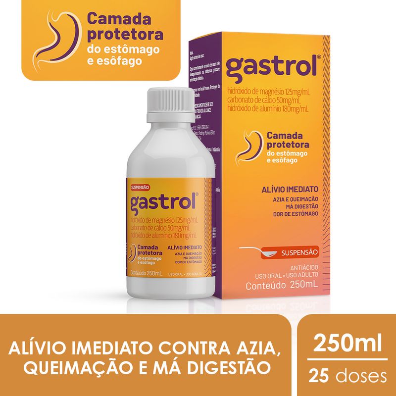 GASTROL ANTIACIDO SUSPENSAO ORAL 250ML - farmagora