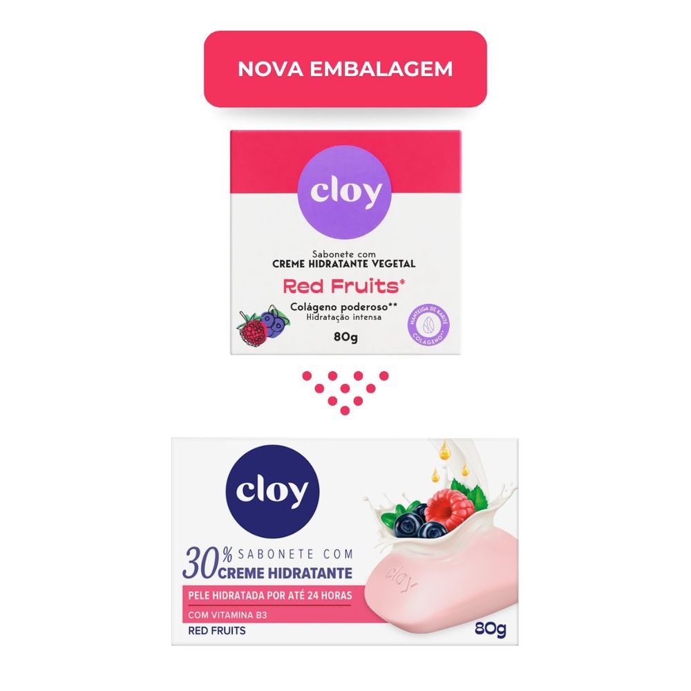 Sabonete Em Barra Cloy Red Fruits 80g - farmagora