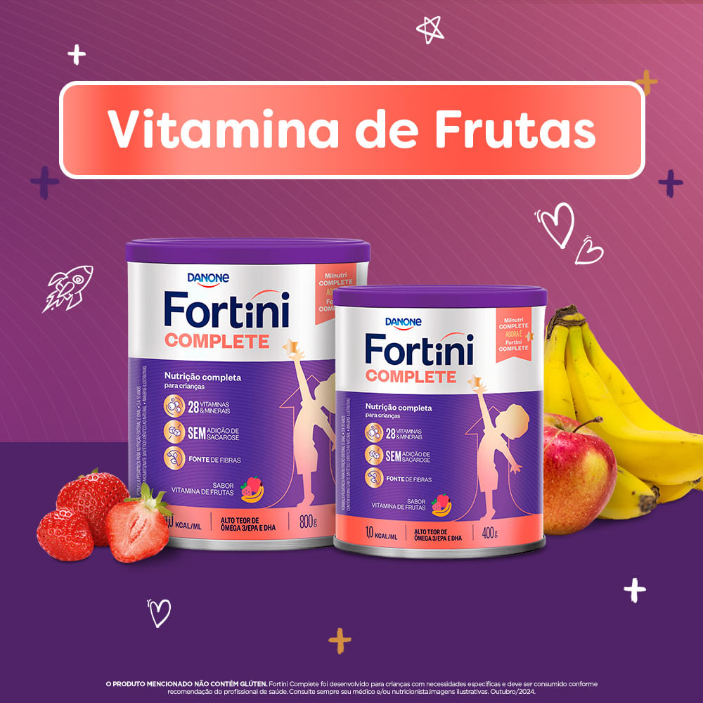 SUPLEMENTO INFANTIL FORTINI COMPLETE VITAMINA DE FRUTAS 400G - farmagora