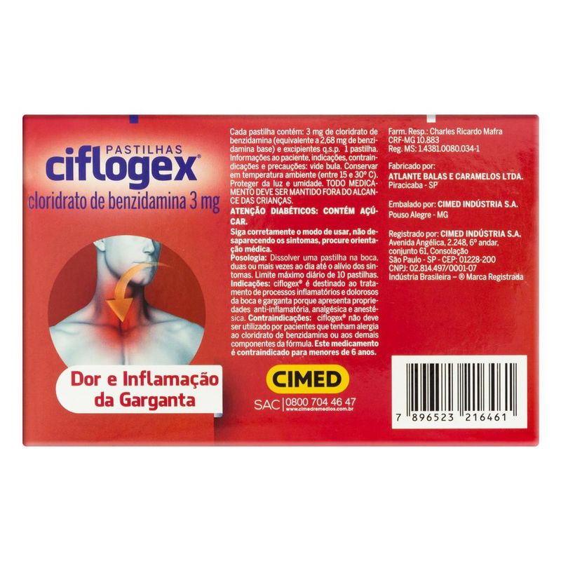 Ciflogex Com 12 Pastilhas Sabor Cereja - farmagora
